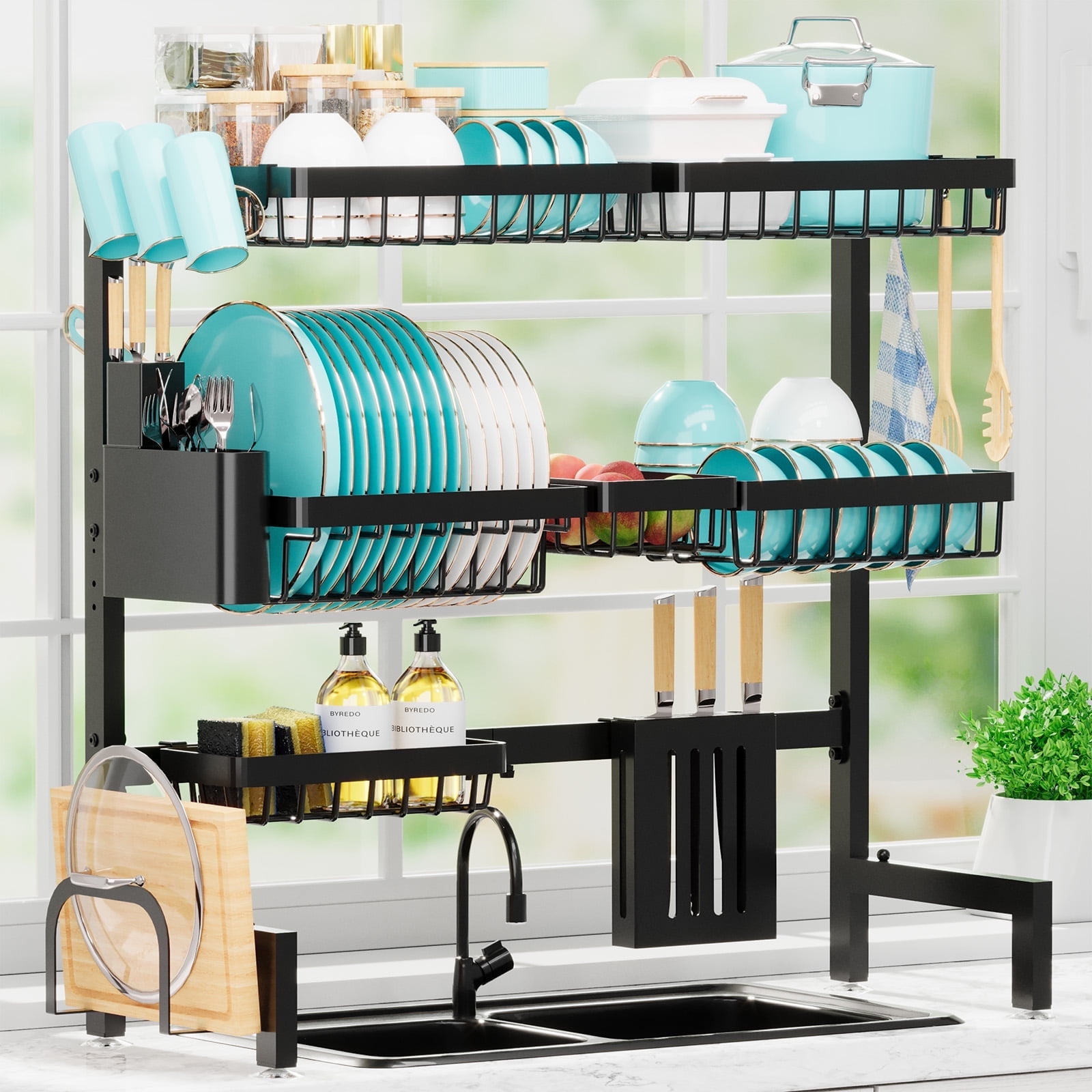 Sakugi Over The Sink Dish Drying Rack, 31.5" -39" W Expandable Dish ...