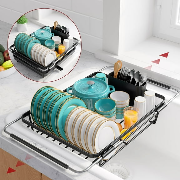 Dish Drying Rack for Kitchen Counter, Stainless Steel Sink Organization ...