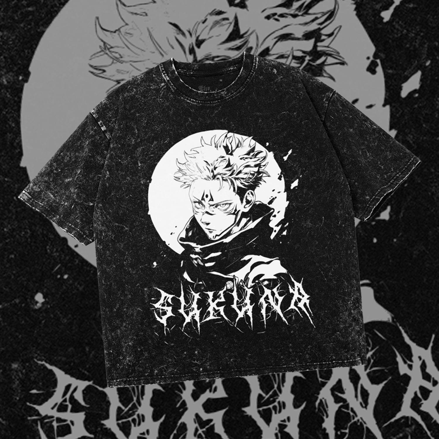 Sakuna Curse | Oversized Deathcore Gothic Anime Manga Shirt - Walmart.com