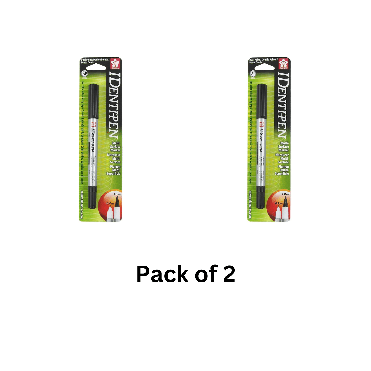 Sakura 44181 Dual Point Identi-Pen Black Permanent Marker Waterproof ...