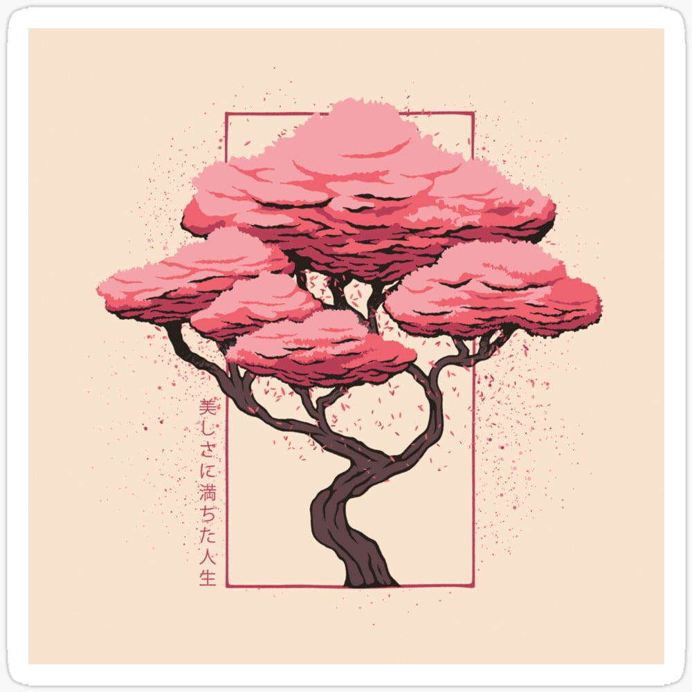 Sakura Blossom Sticker Phone Decal Water Bottle Stickers Car Decals ...