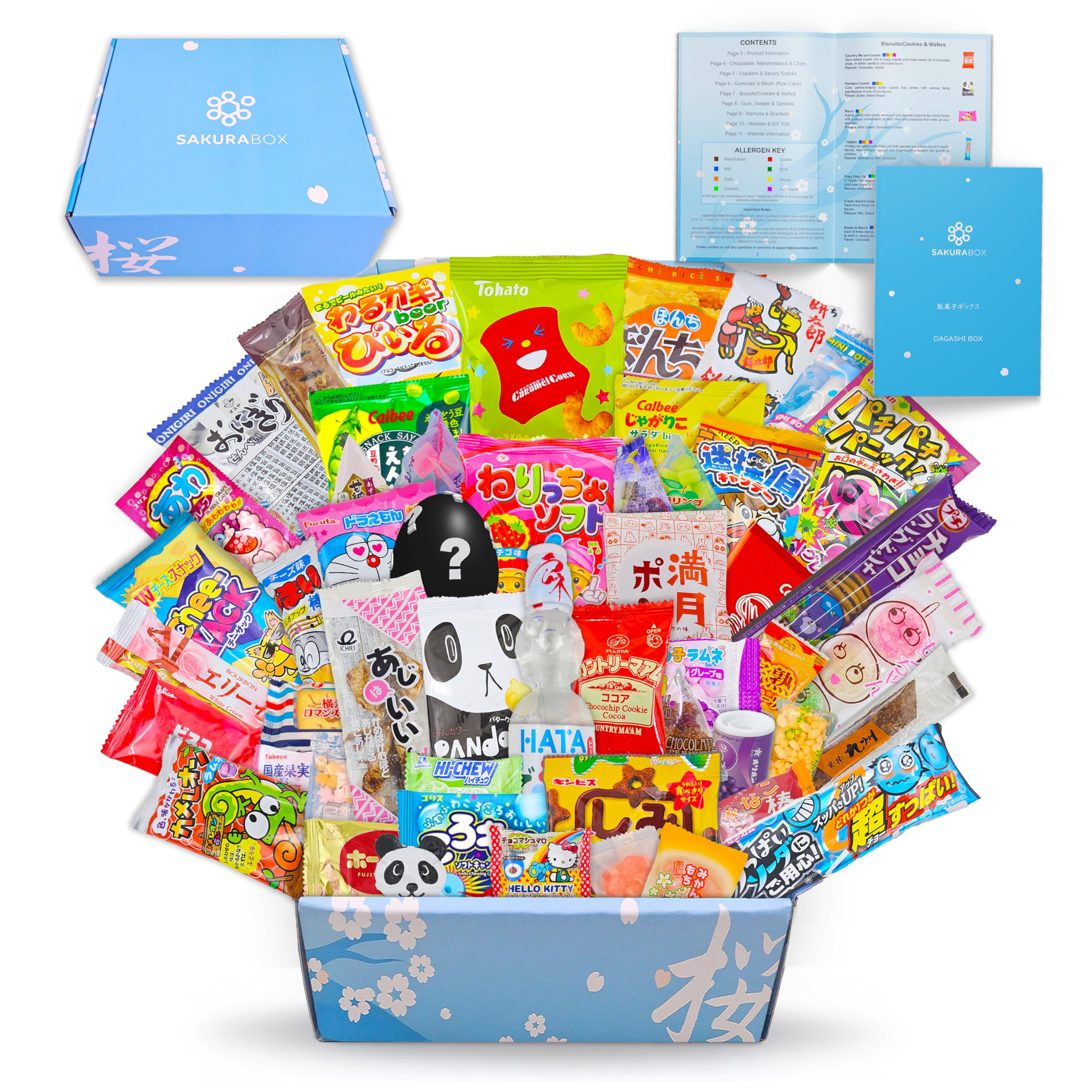 Sakura Box Japanese Candy & Snacks Dagashi KMC2Set & Pamphlet 50 Pieces ...