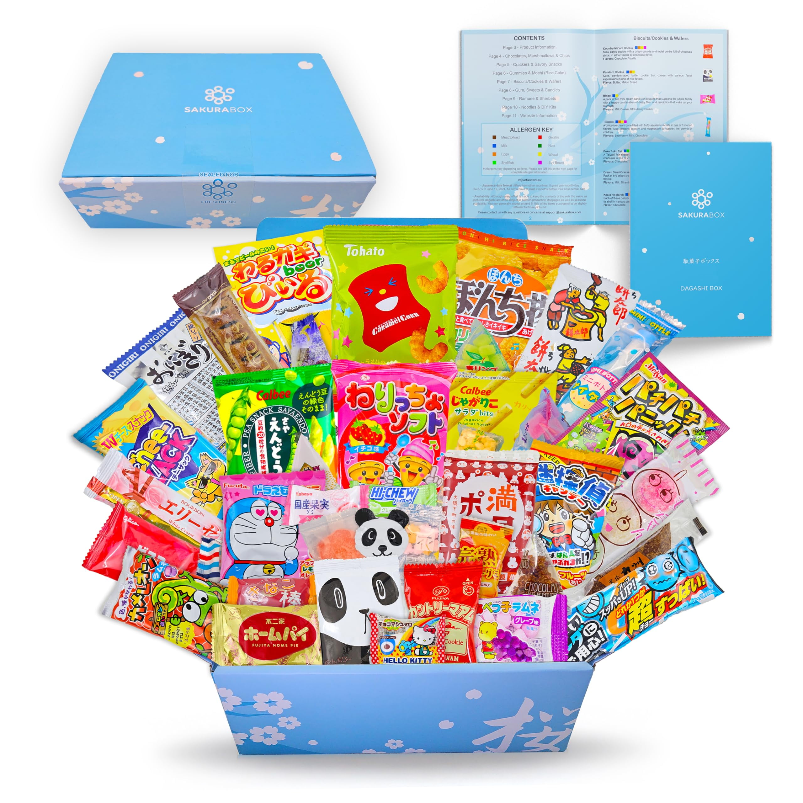Sakura Box Japanese Candy & Snacks SMR40 Piece Dagashi Set (Box ...