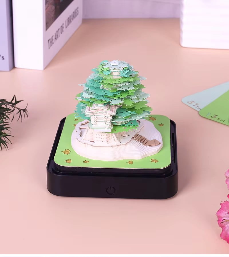 Sakura Cherry Blossom Green Tree 3d Calendar Lighted Non-sticky 2025 ...