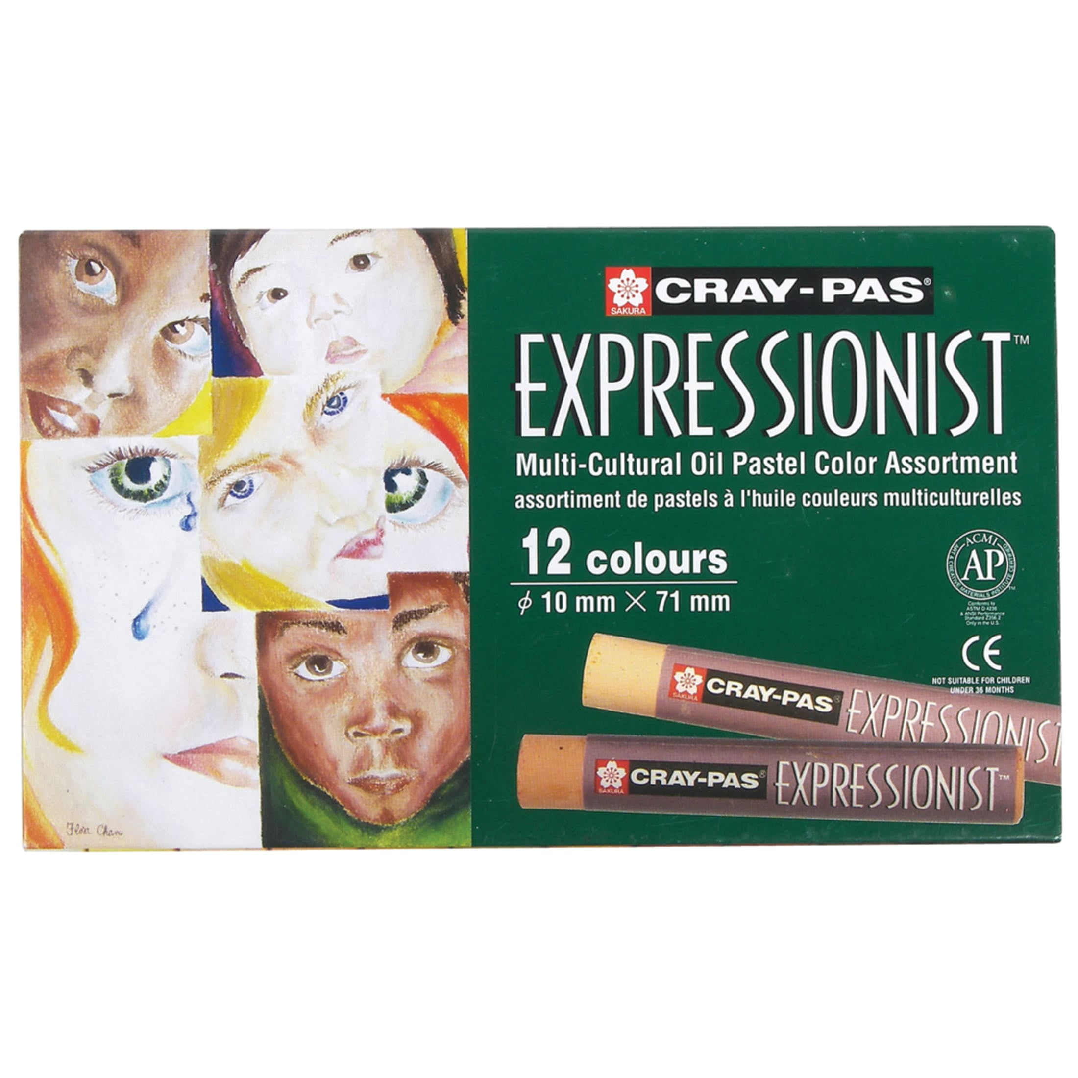 Sakura Cray-Pas Expressionist Oil Pastel Set, 12-Colors, Multicultural ...