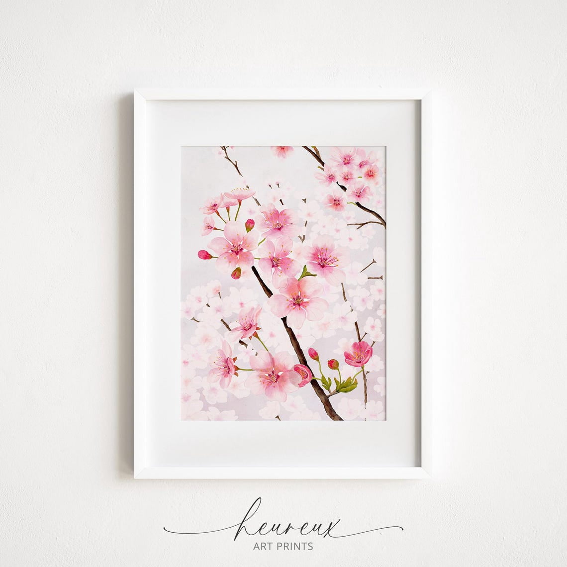 Sakura Flower, Cherry Blossom Print, Pink Wall Art, Botanical Print ...