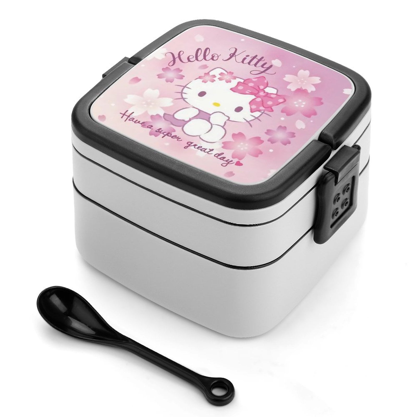 Sakura Hello Kitty Lunch Boxes 1000 ML Double Layer Bento Box with ...