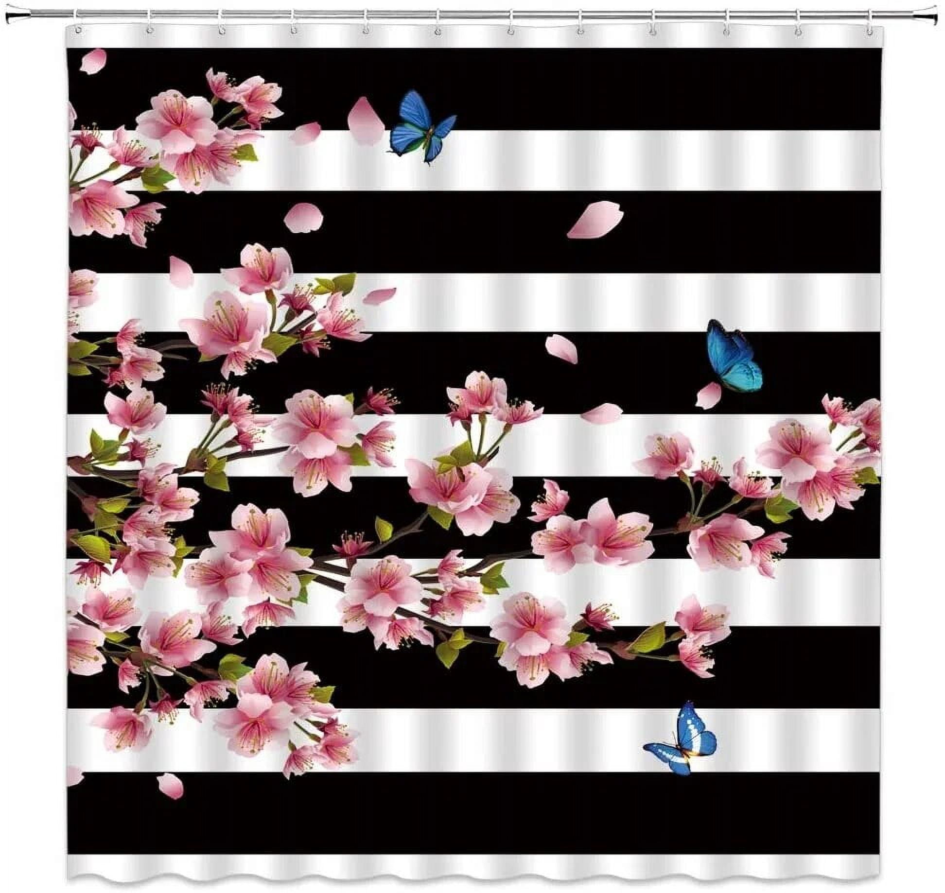 Sakura Koi Bathroom Shower Curtain Fabric Aesthetic Art Painting ...