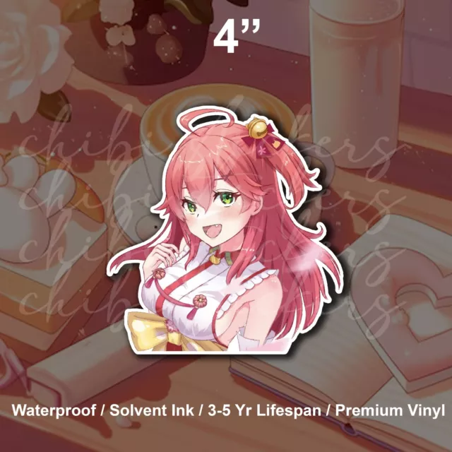Sakura Miko Pink Hair School Girl Sticker Vinyl Sticker Waterproof ...