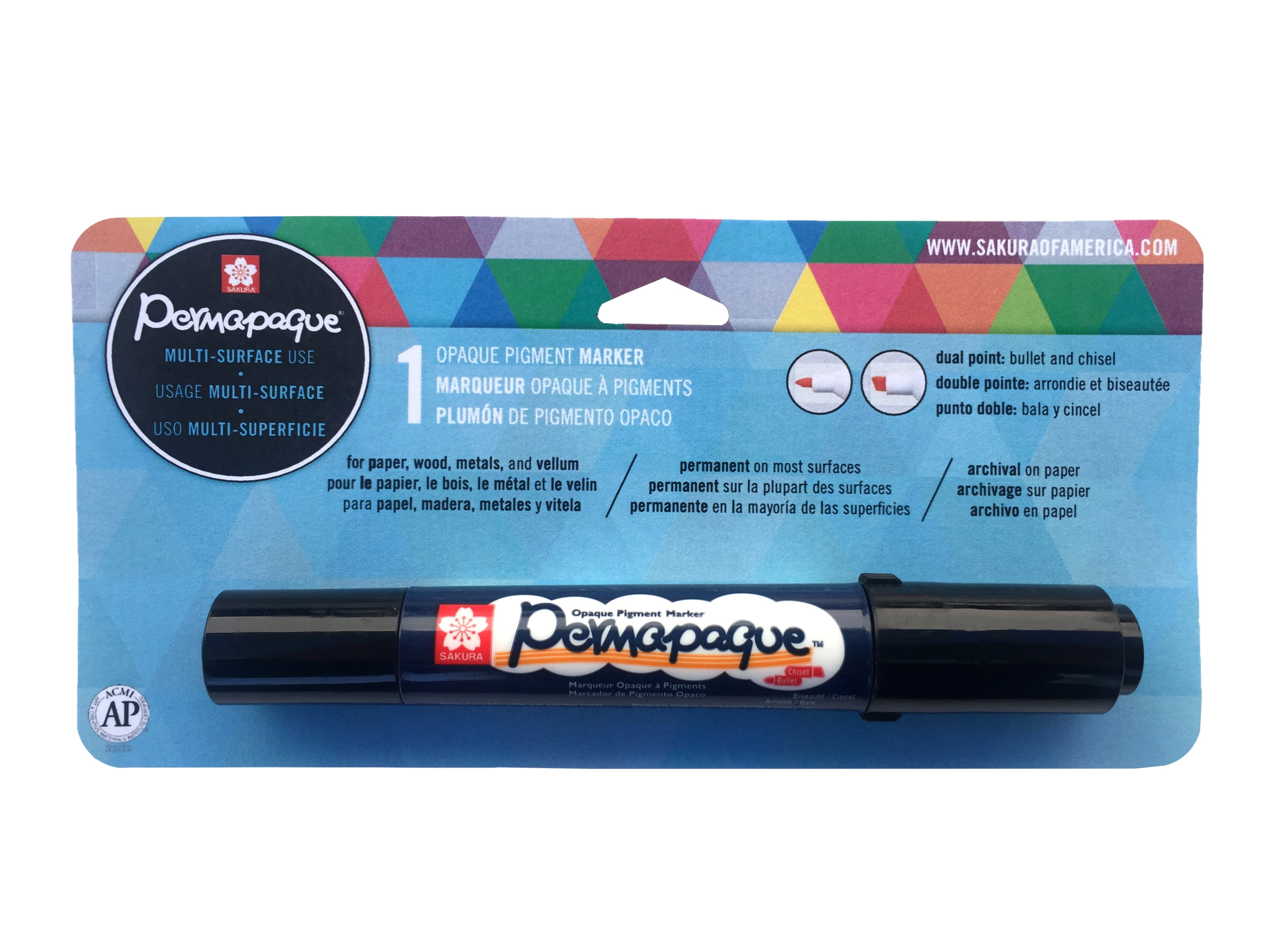 Sakura Permapaque Marker, Dual-Point, Black (48081) - Walmart.com