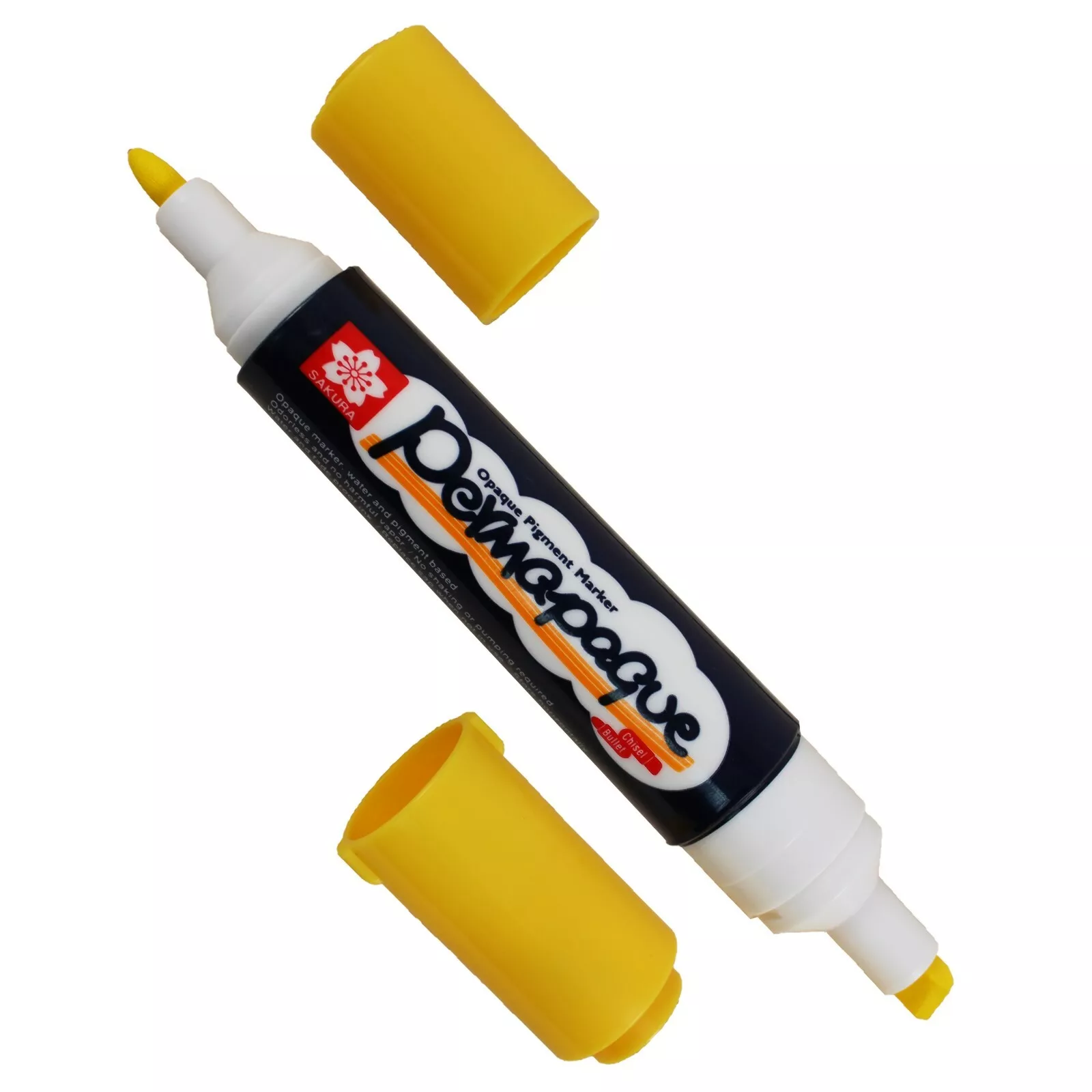 Sakura Permapaque Opaque Dual Pt Paint Marker Yellow Chisel/Bullet Pack ...