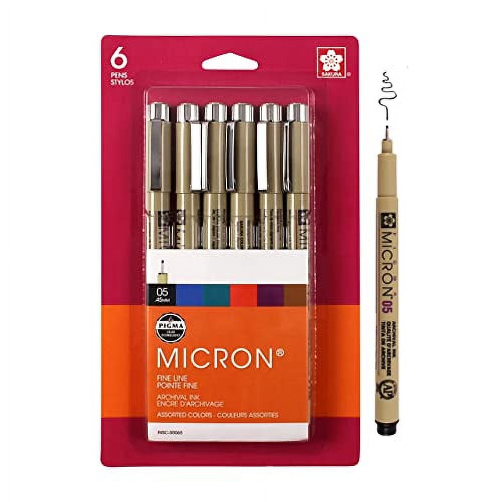 Sakura Pigma 30065 Micron Blister Card Ink Pen Set, Ass't Colors, 05 ...