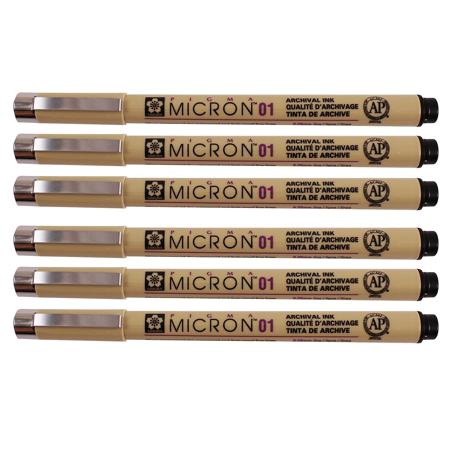 Sakura Pigma Micron Pen Fineliner Black Ink 6/Pack (SAKXSDK0149-6 ...