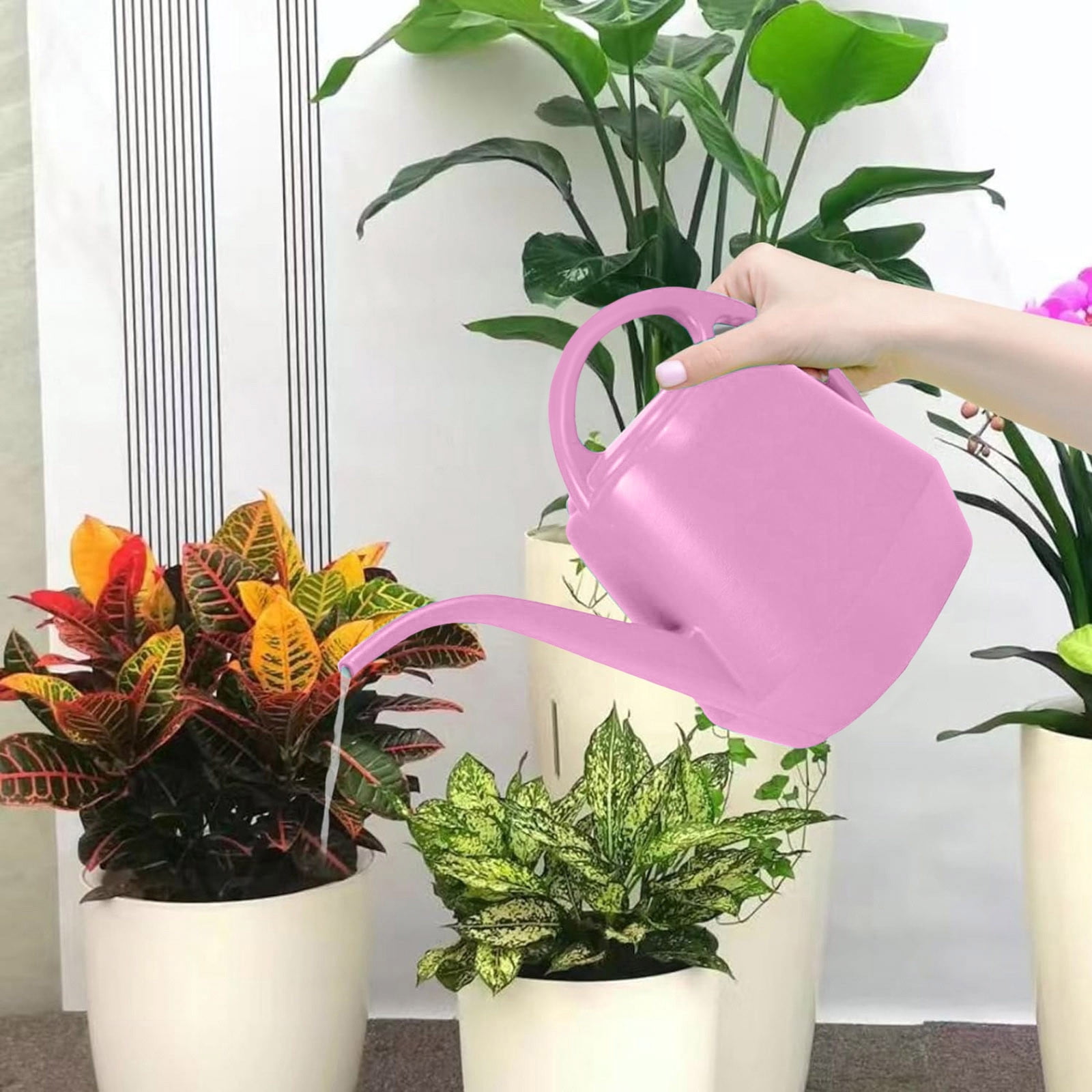 Sakura Pink Large Flower Watering Can, 1 Count, 1 Gallon Capacity, Long ...