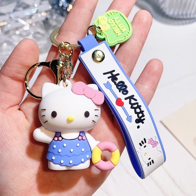 Sakura Sanrio Figurine Keychain Pink Hello Kitty Melody Kuromi Model ...