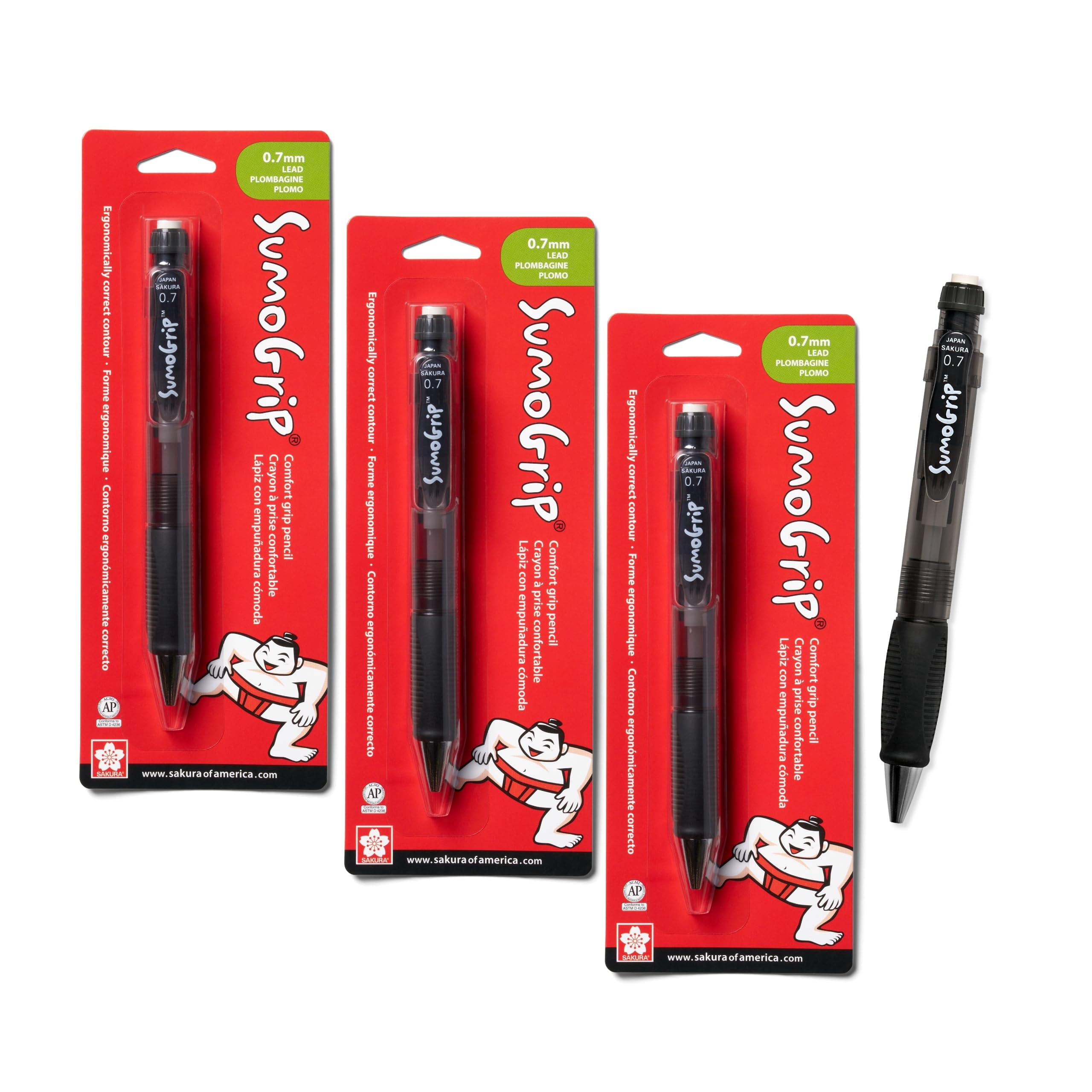 Sakura SumoGrip Pencil with Comfort Grip - 0.7 mm Ergonomic Mechanical ...