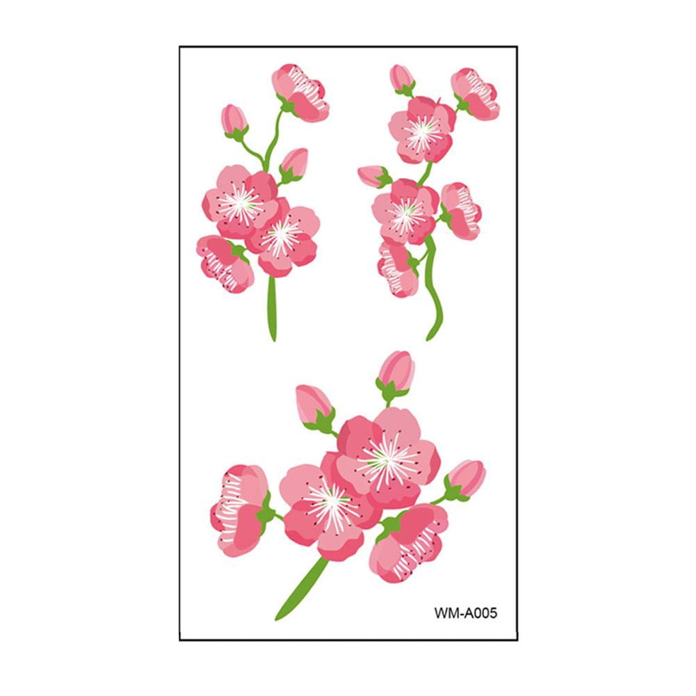 Sakura Tattoo Sticker Waterproof Pink Girl Flower Simulation Tattoo ...