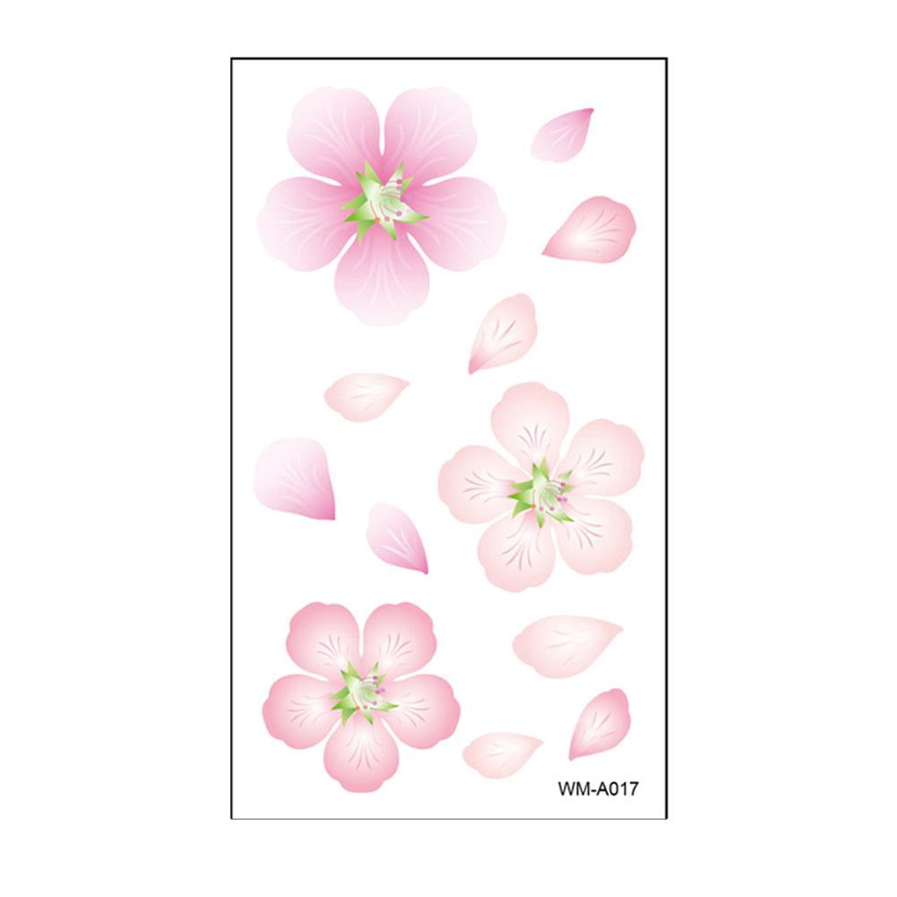 Sakura Tattoo Sticker Waterproof Pink Girl Flower Simulation Tattoo ...