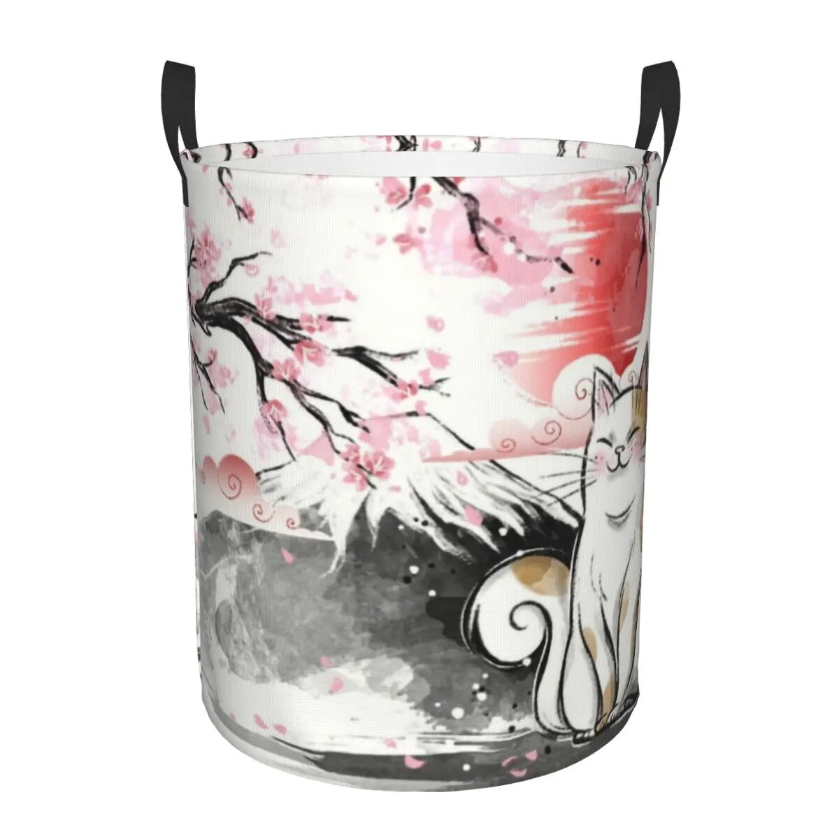 Sakura Tree Cherry Blossom Laundry Basket Foldable Japanese Flower ...