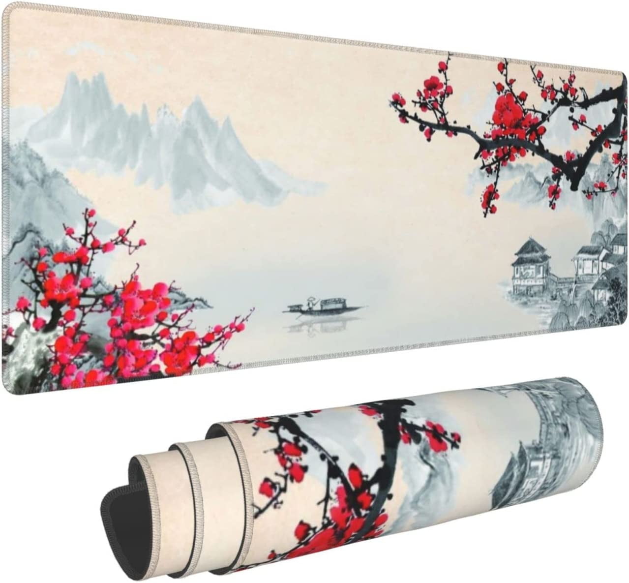 Sakura Watercolour Cherry Blossom Gaming Mouse Pad 31.5×11.8inch with ...