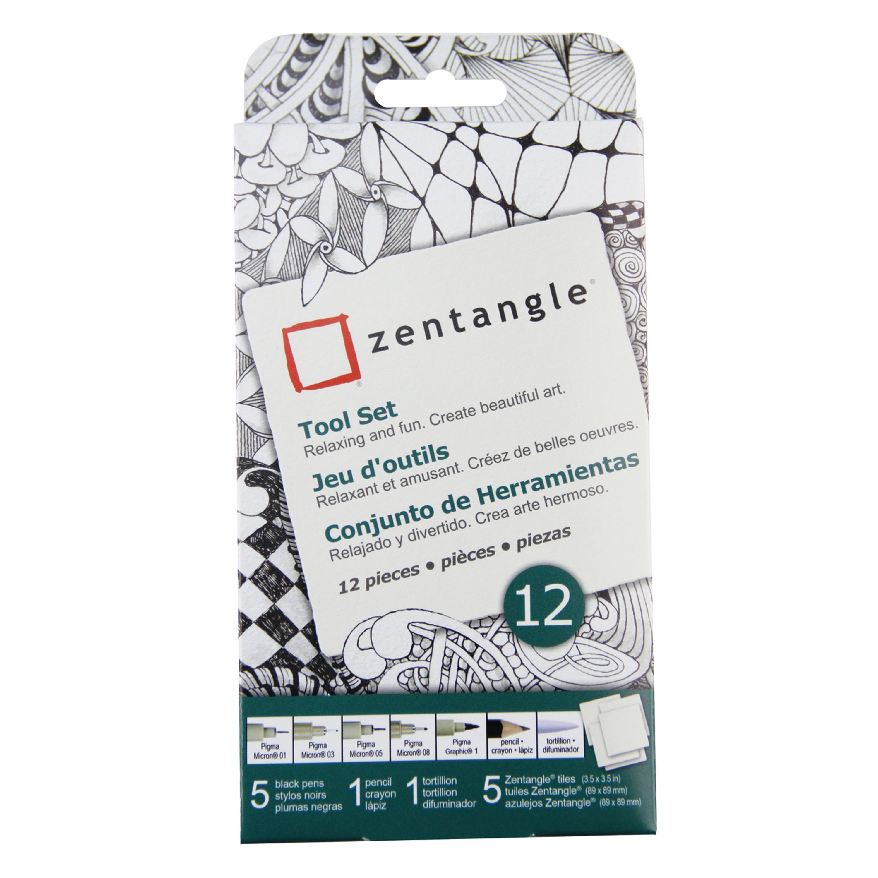 Sakura Zentangle Tile Set, 12-Pieces - Walmart.com