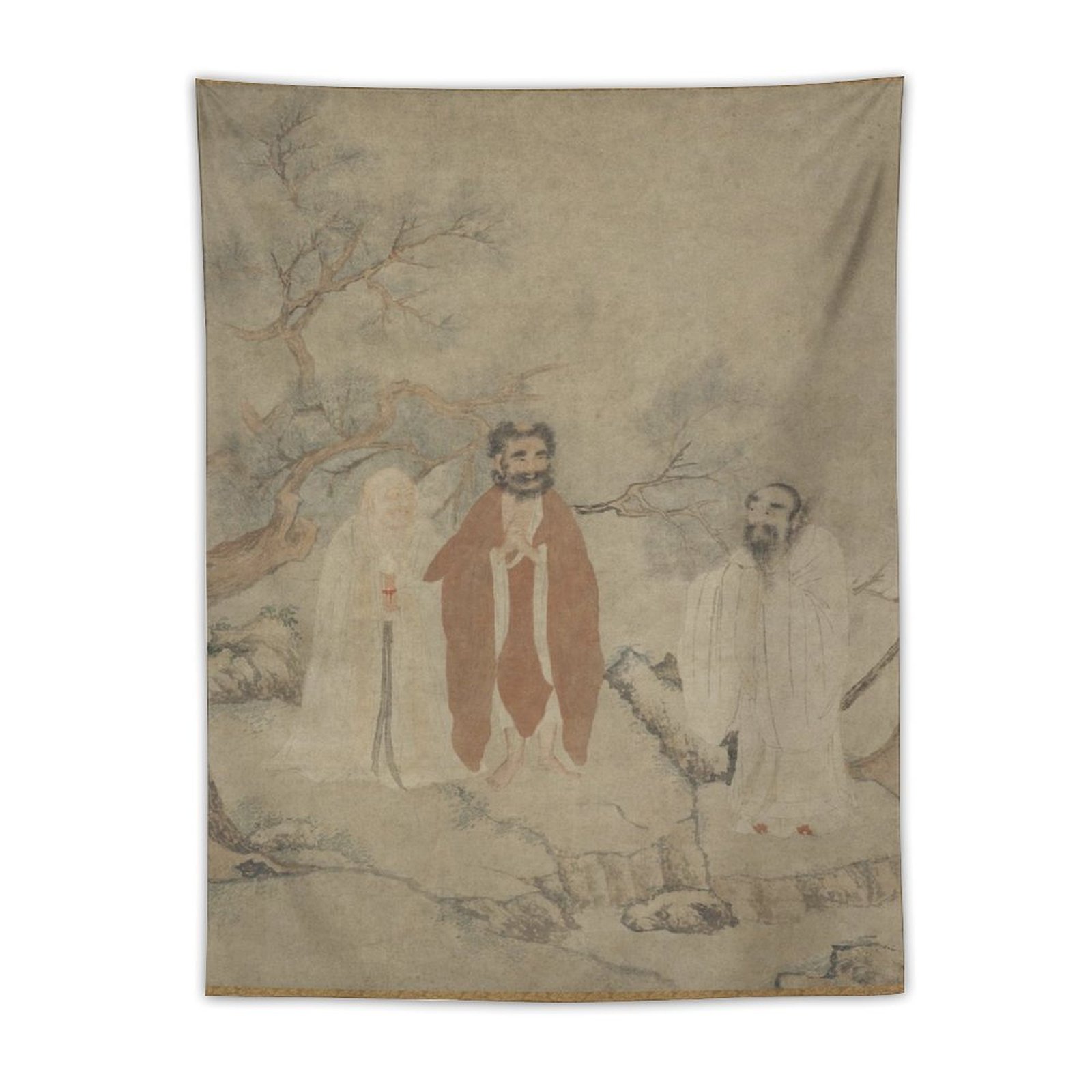Sakyamuni Lao Tzu And Confucius Japanese Anime Tapesty Wall Tapestry ...