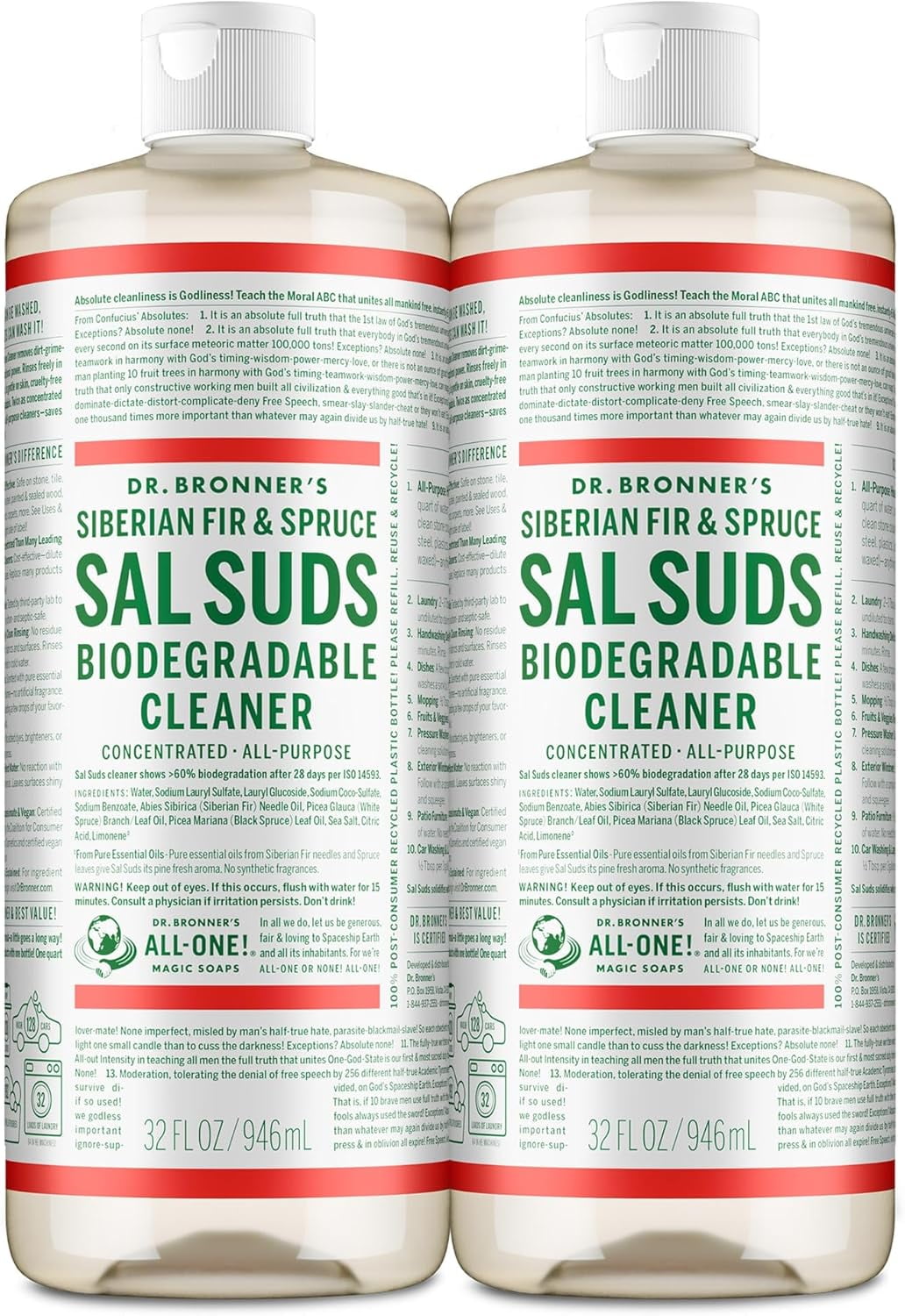 - Sal Suds Biodegradable Cleaner (32oz, 2-Pack) – Concentrated All ...