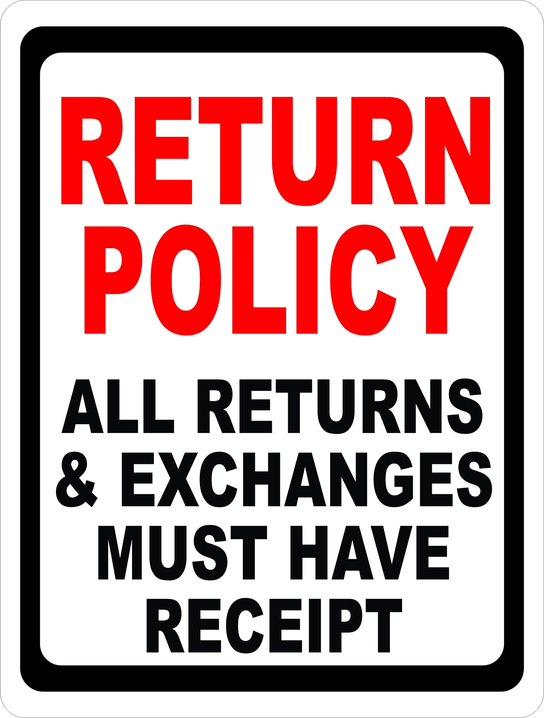 SalaGraphics Return Policy All Returns Exchanges Must Have Receipt ...