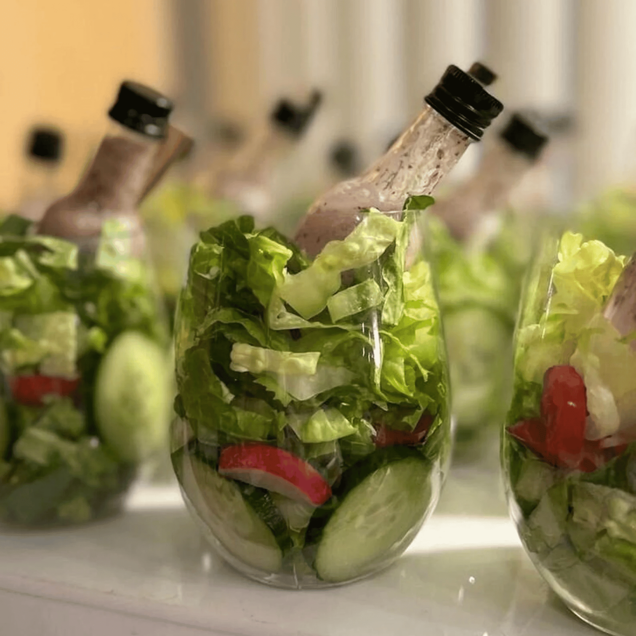 Salad Appetizer Cups Dressing Mini Bottles Forks Set for Food Display ...