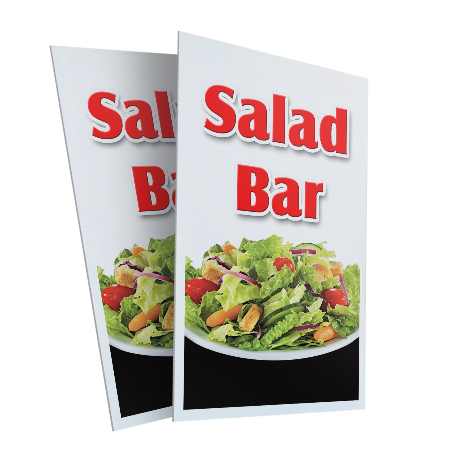Salad Bar (2-PACK) 24" x 36" Plastic Signs | Sign Insert 4mm Corrugated ...