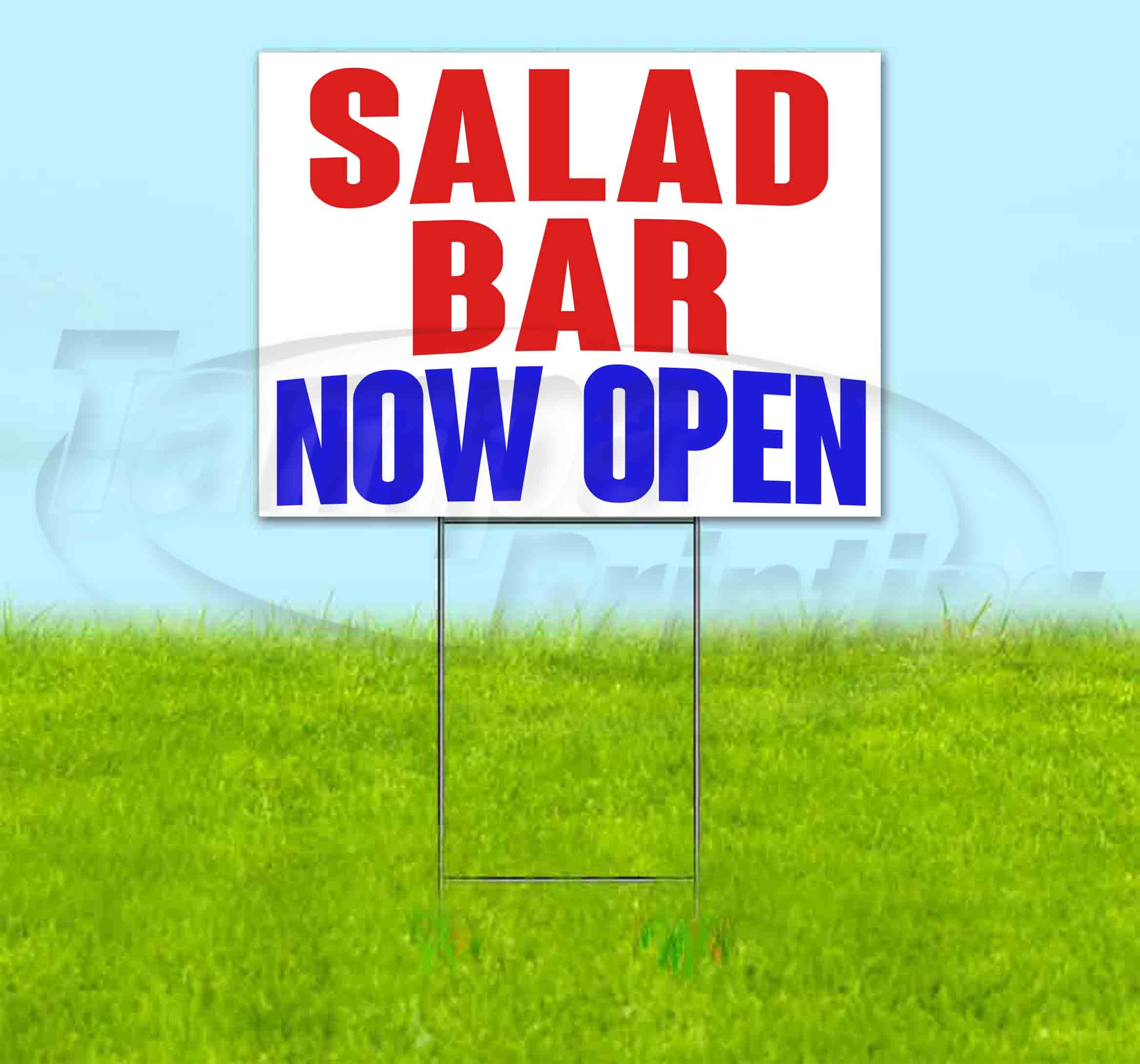 Salad Bar Now Open (18" x 24") Yard Sign, Includes Metal Step Stake ...
