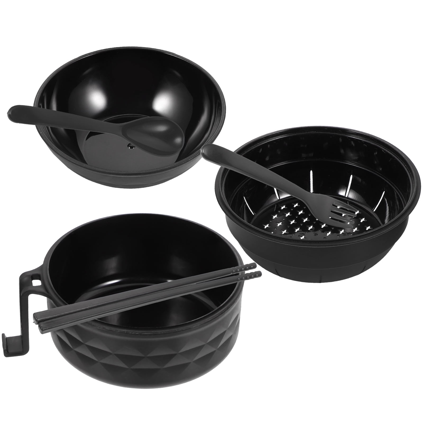 Salad Bowls Instant Noodle with Lid Wheat Straw Soup Compact Food ...