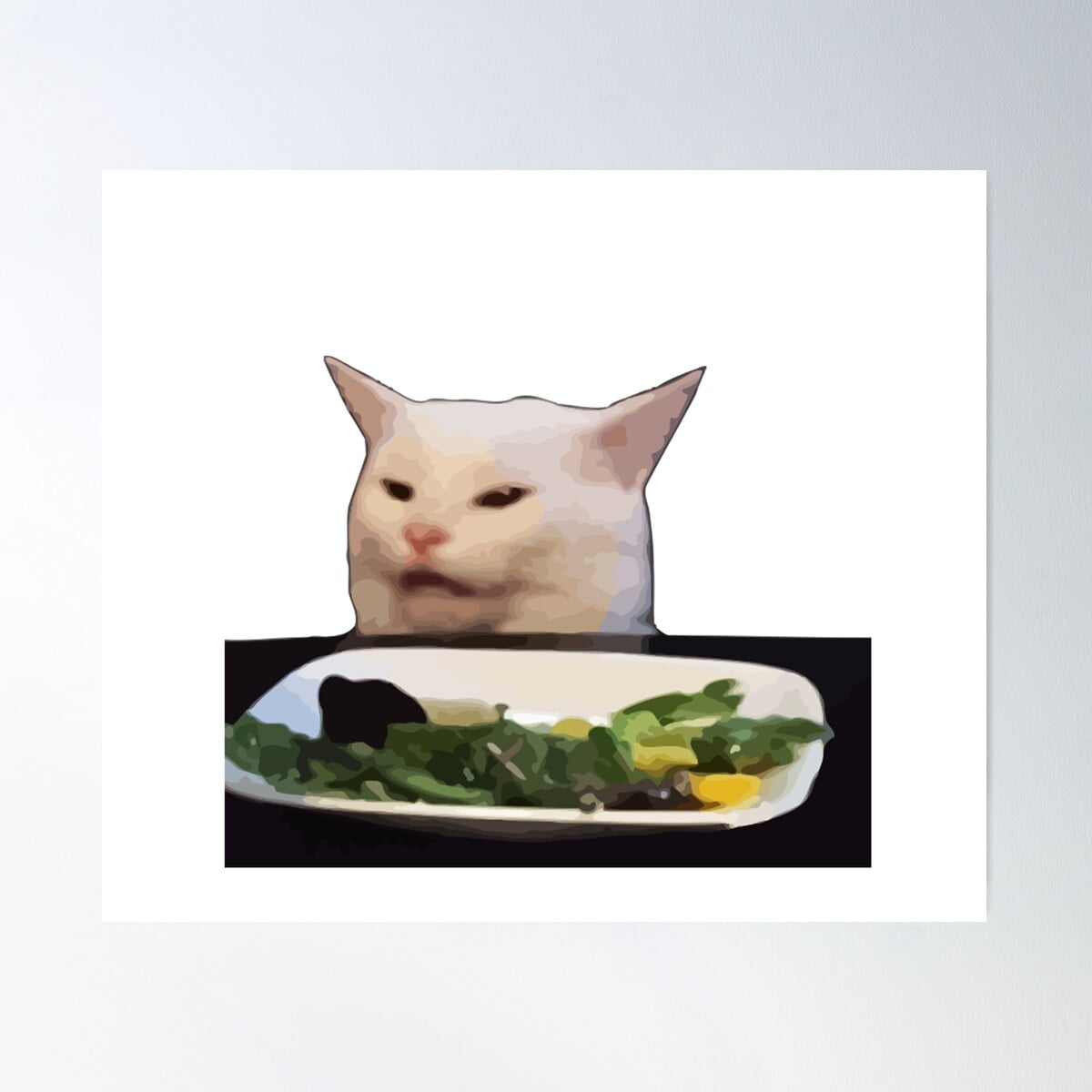 Salad Cat Meme Poster Wall Art, Modern Wall Decor For Living Room ...