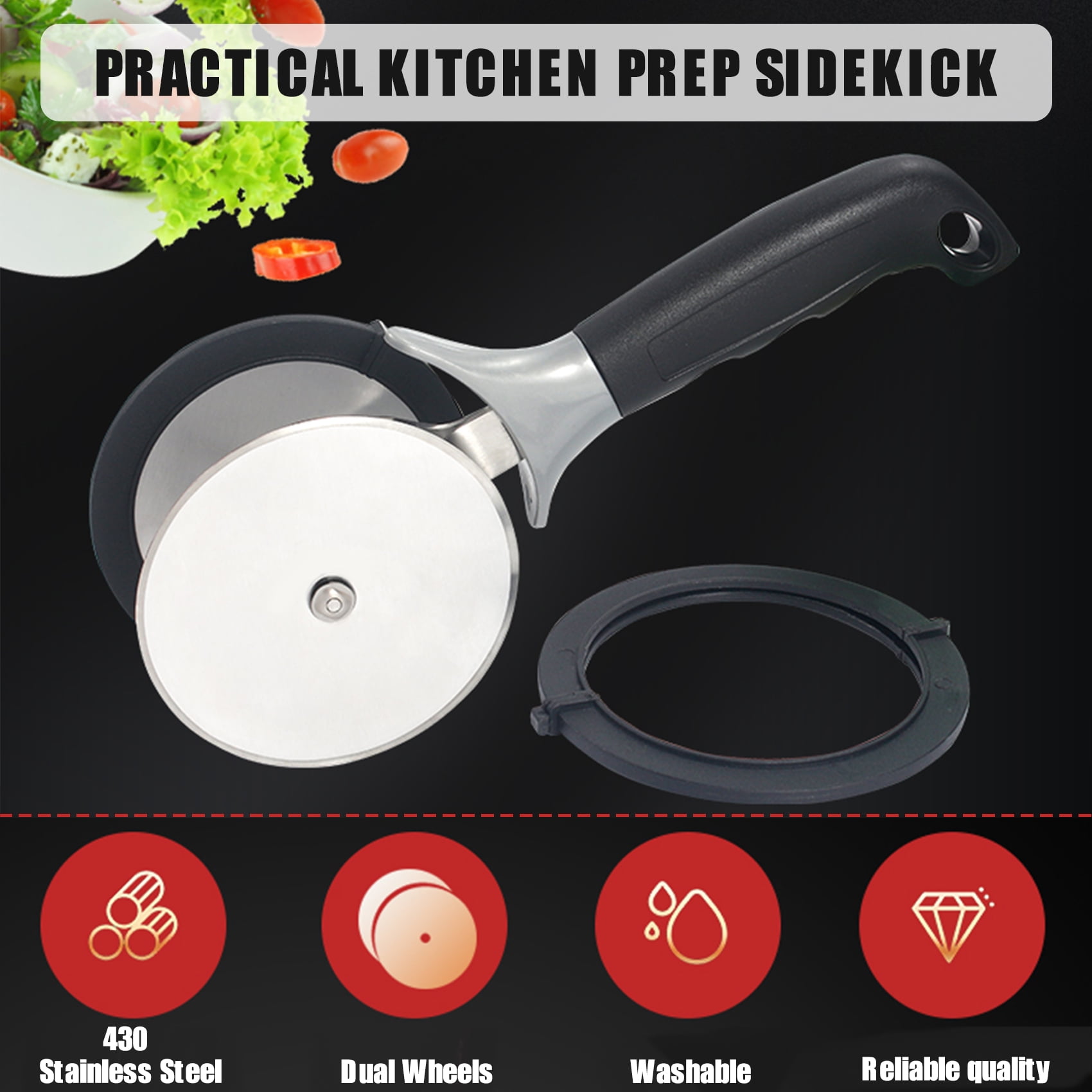 Salad-Chopper with Protective-Covers Dual-Wheels Salad- Food-grade ...