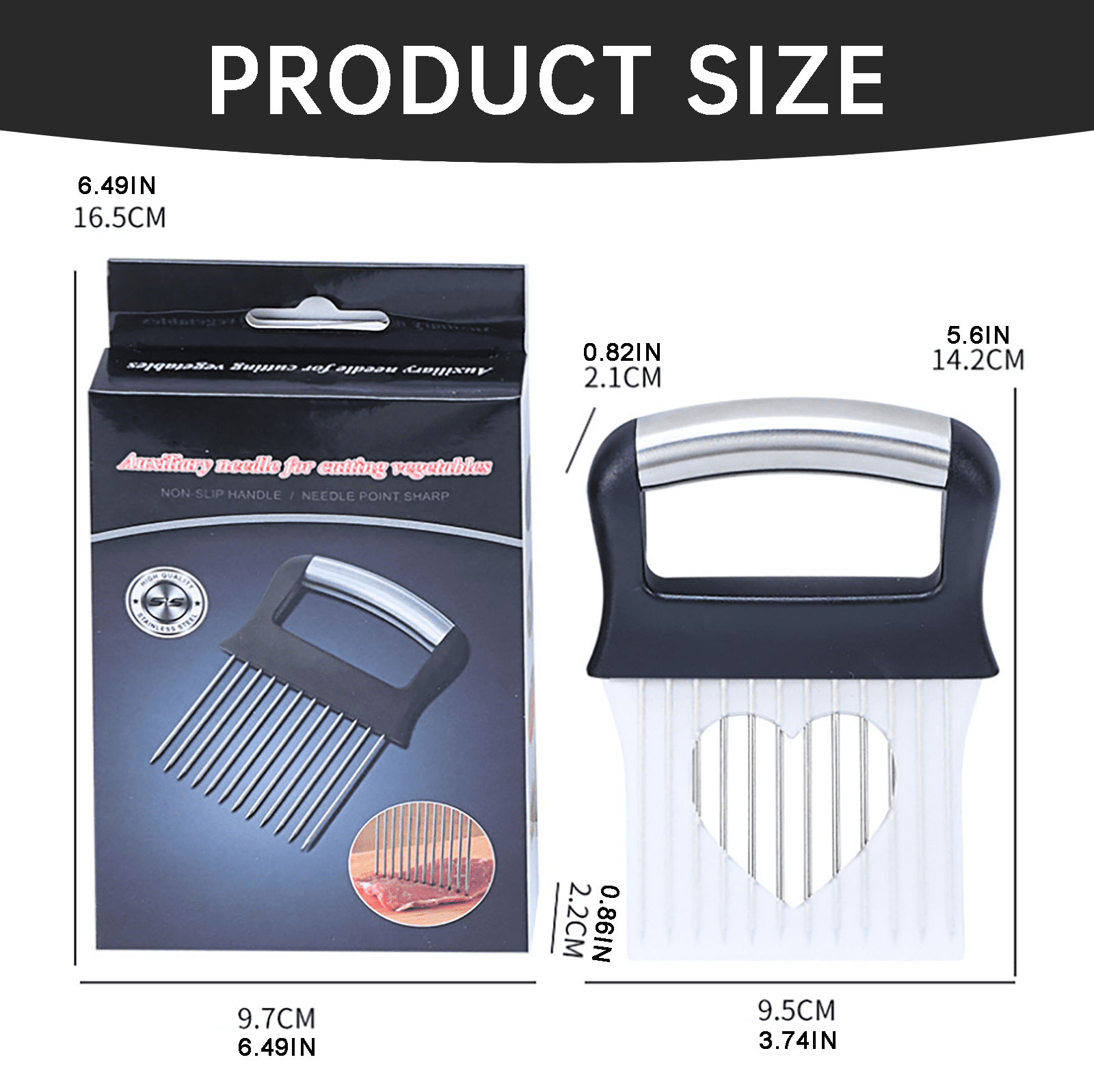 Salad Cutter, Hilingoto Stainless Onion Slice Holder 2024 New Improved ...