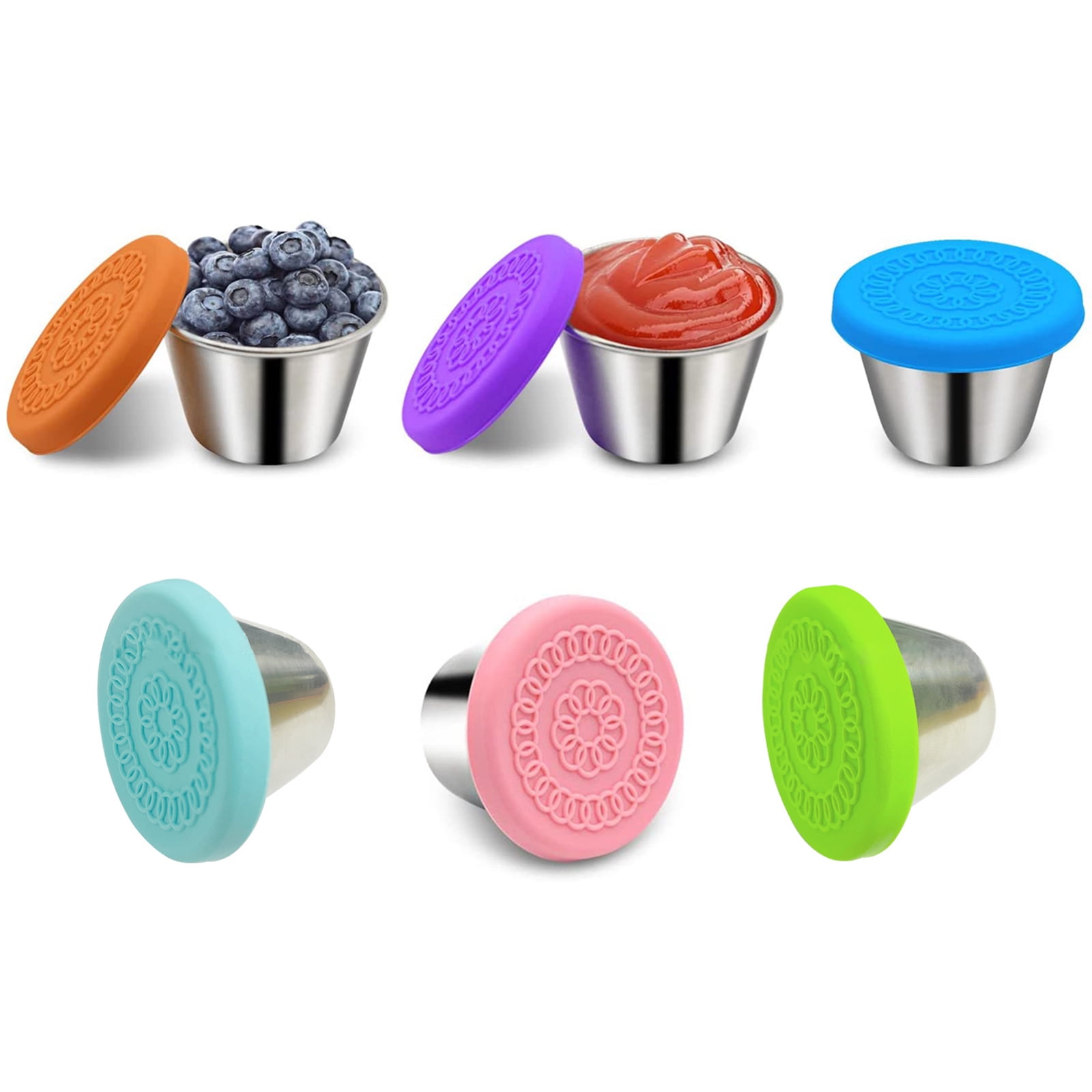 Salad Dressing Cups Sauce Container Reusable Leakproof 304 Stainless ...