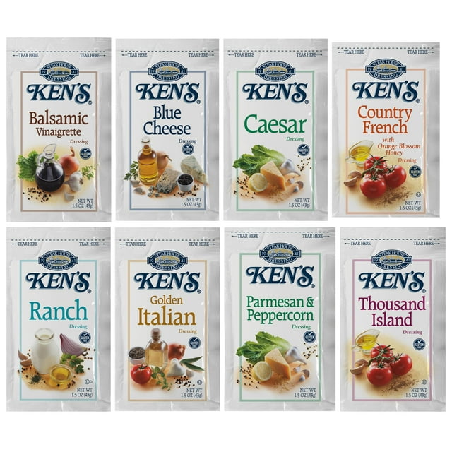 Salad Dressing Packets | 8 Flavors: Balsamic Vinaigrette, Blue Cheese ...