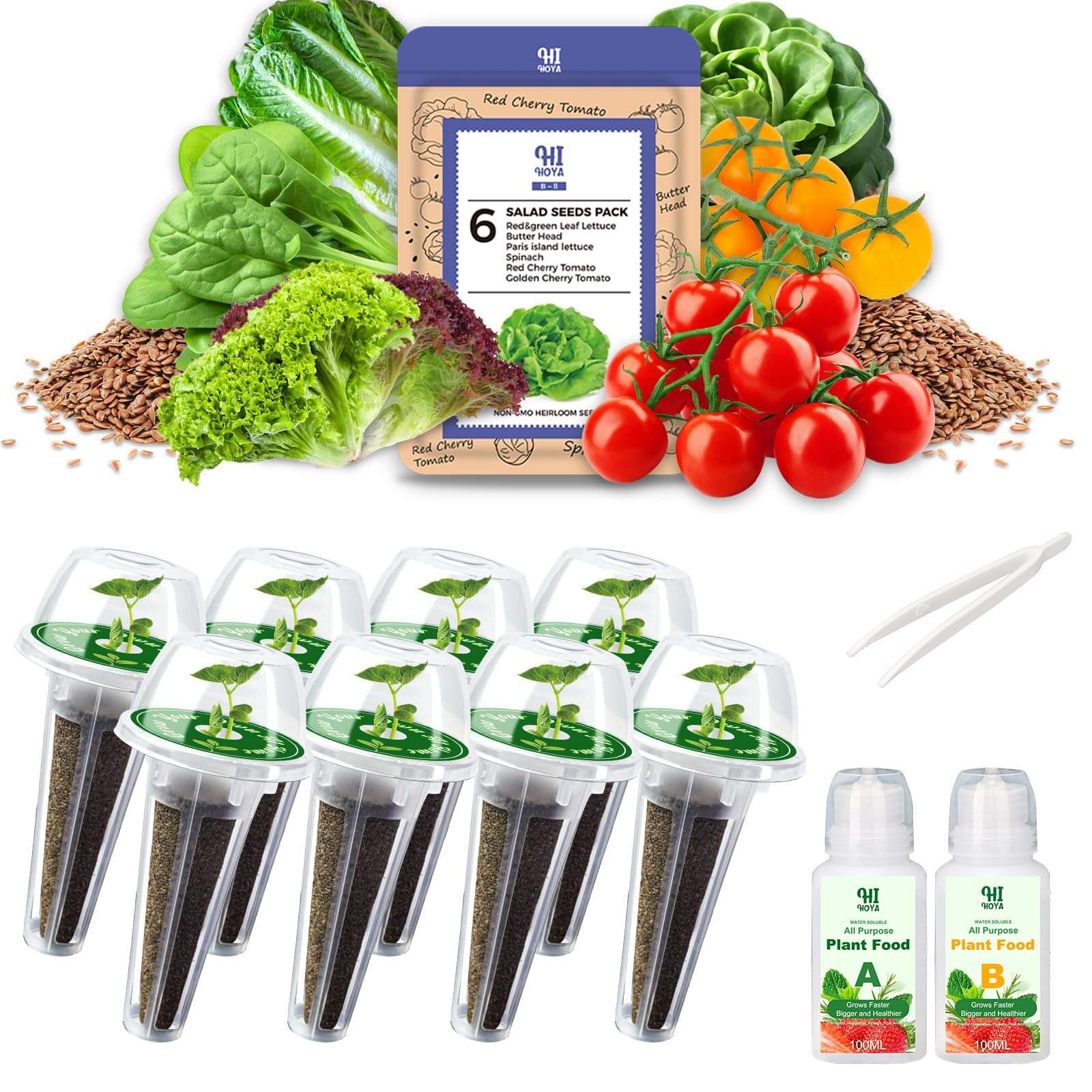 Salad Greens Seed Pod Kit with MVR1 Lettuce and Red and Green Leaf ...