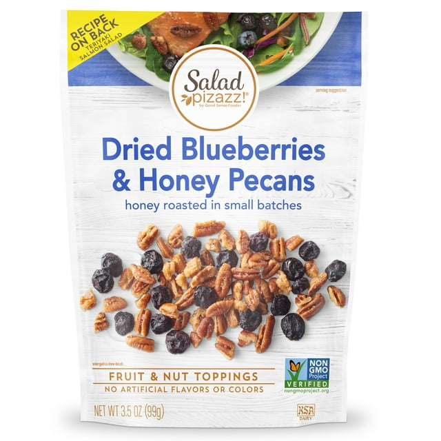 Salad Pizazz Toppings: Dried Blueberries & Honey Pecans Mix, 3.5oz Bag ...