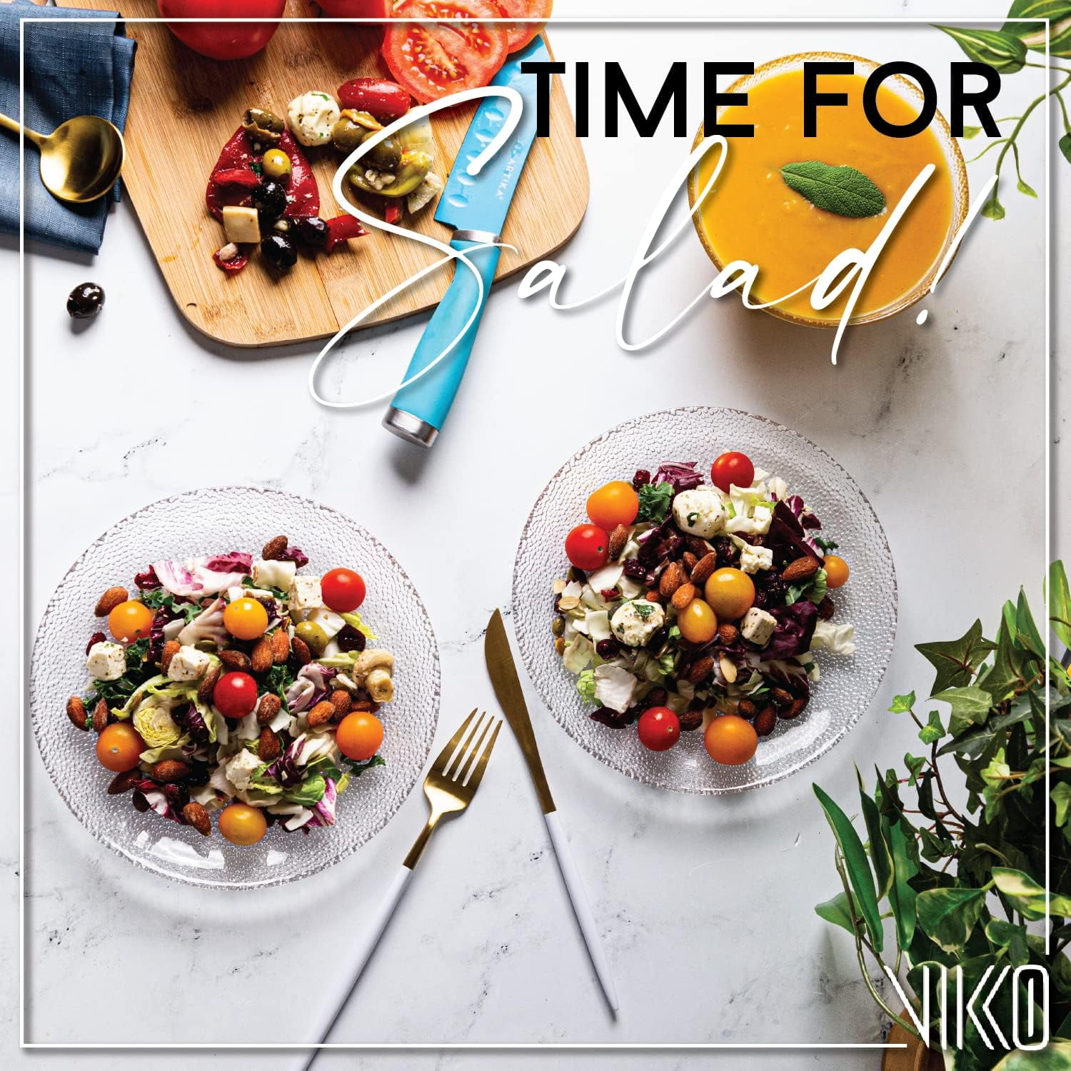 Salad Plate, Set of 4 Glass Plates, Dessert, Salad, Appetizer Plate ...