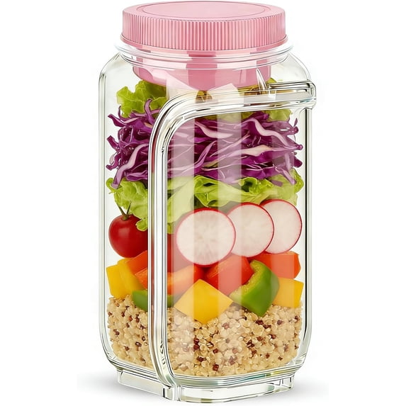 Salad Pod Jar with Side Opening,Portable Original Salad Jar Container ...