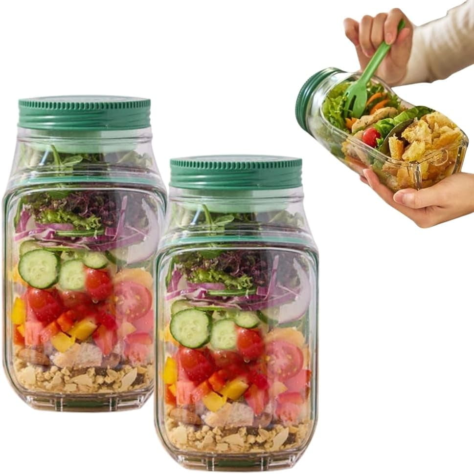 Salad Pod with Leak Proof Salad Sauce Dressing Case, salad jars with ...