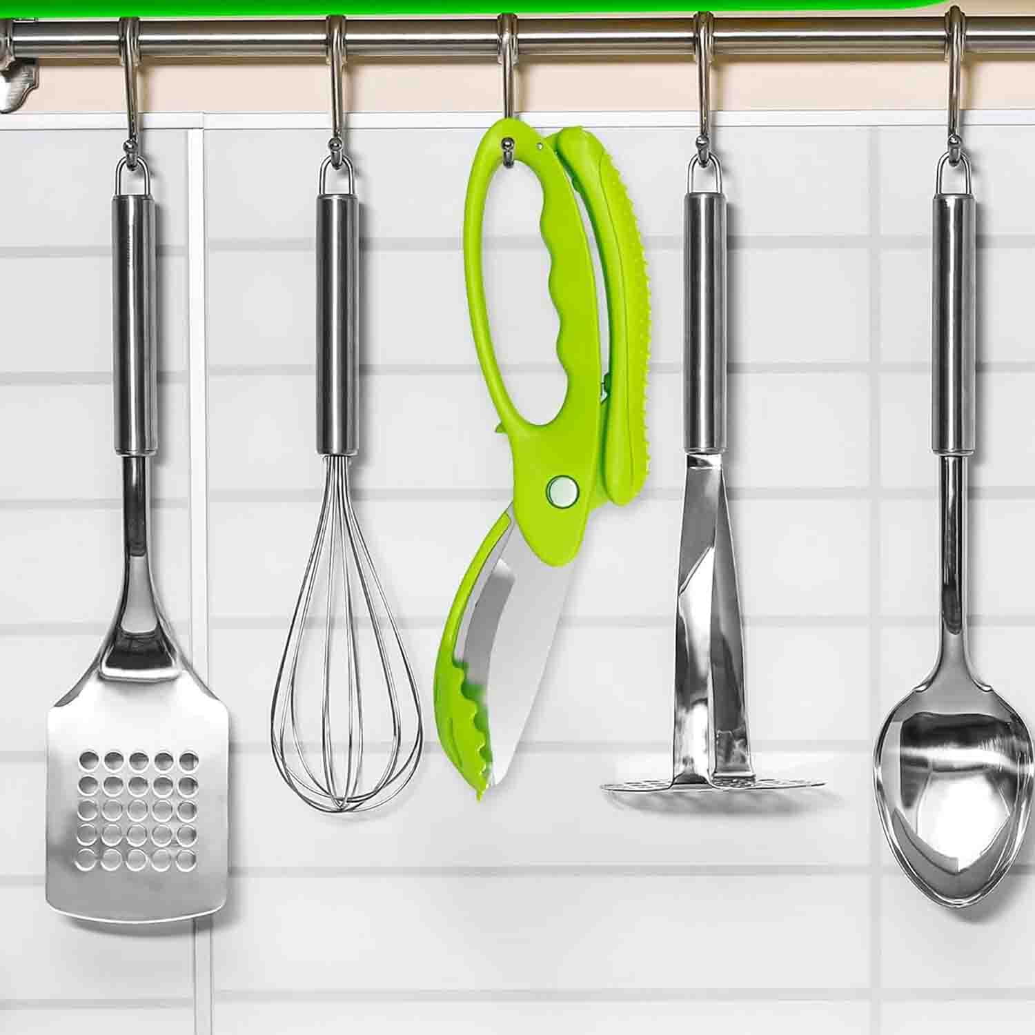 Salad Scissors – Multiblade Food Scissor Chopper With Spring-Loaded ...