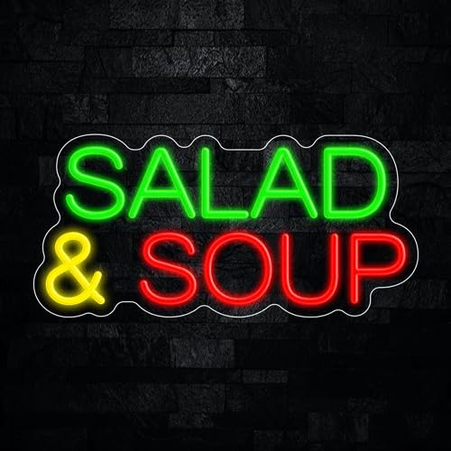 Salad & Soup Neon LED Sign 21"L x 10"H #32677 - Walmart.com