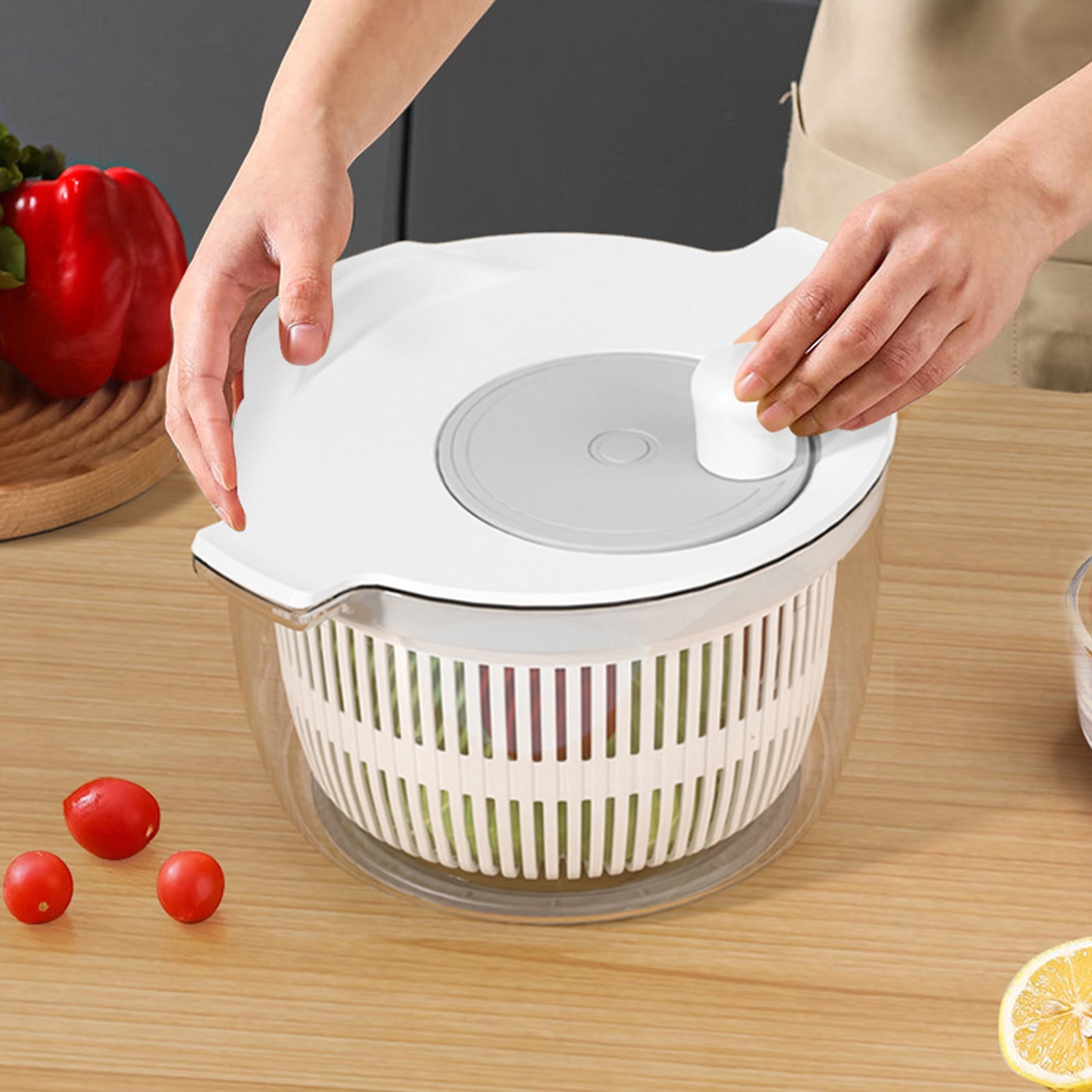 Salad Spinner with Bowl And Mesh Basket Fruit And Vegetable Washer ...
