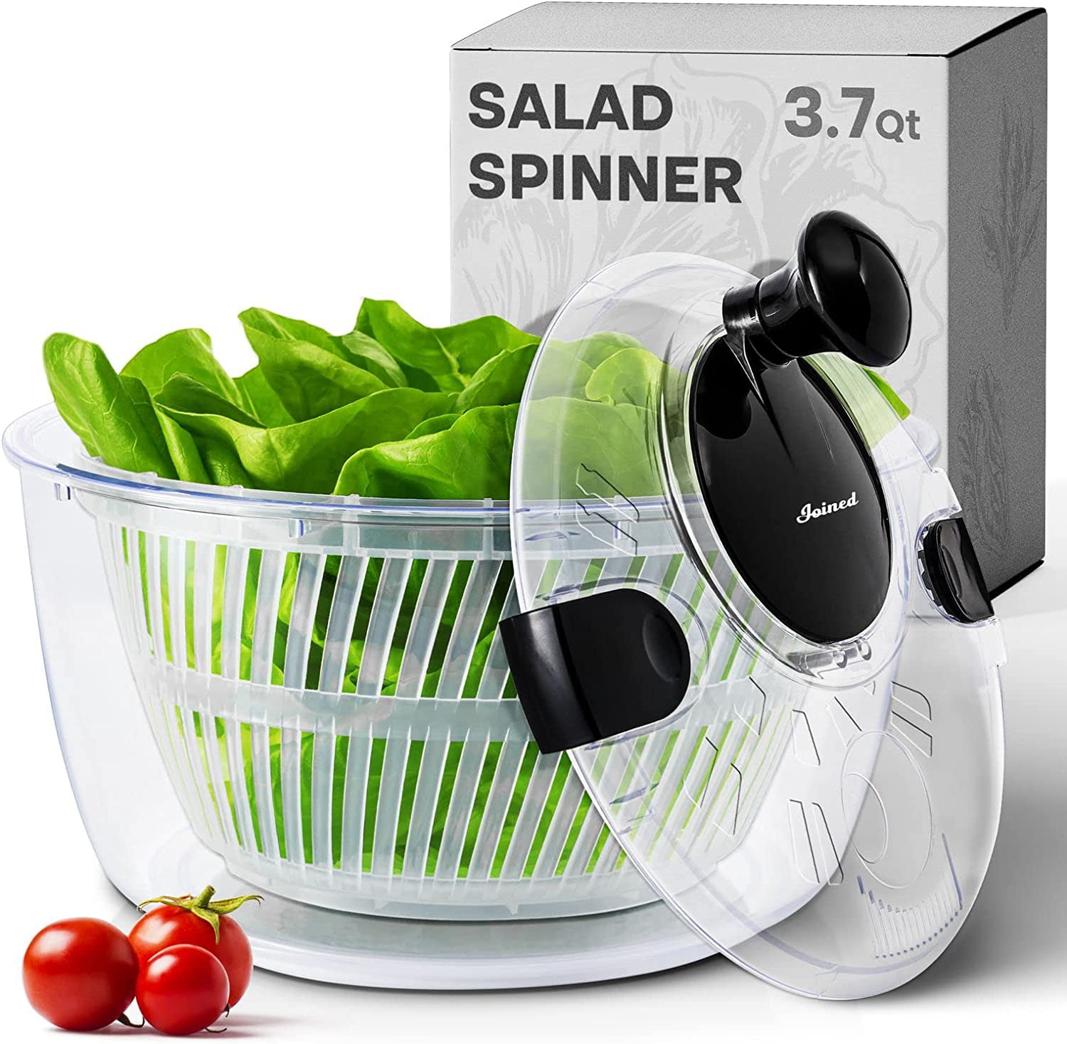 Salad Spinner with Drain, Bowl, and Colander - Quick and Easy Multi-Use ...
