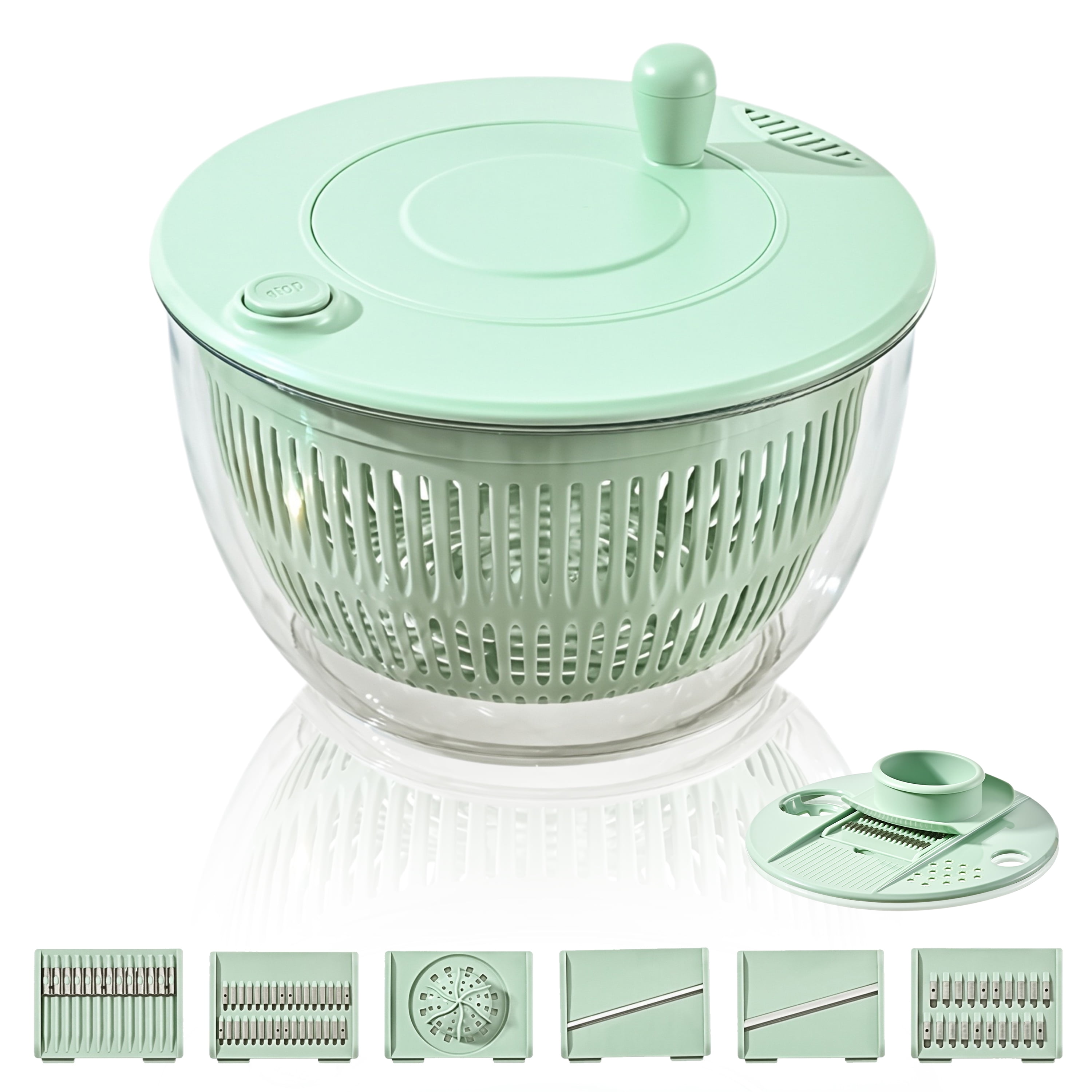 Salad Spinner, Large Clear Bowl with Drain and Colander, Multi-use ...
