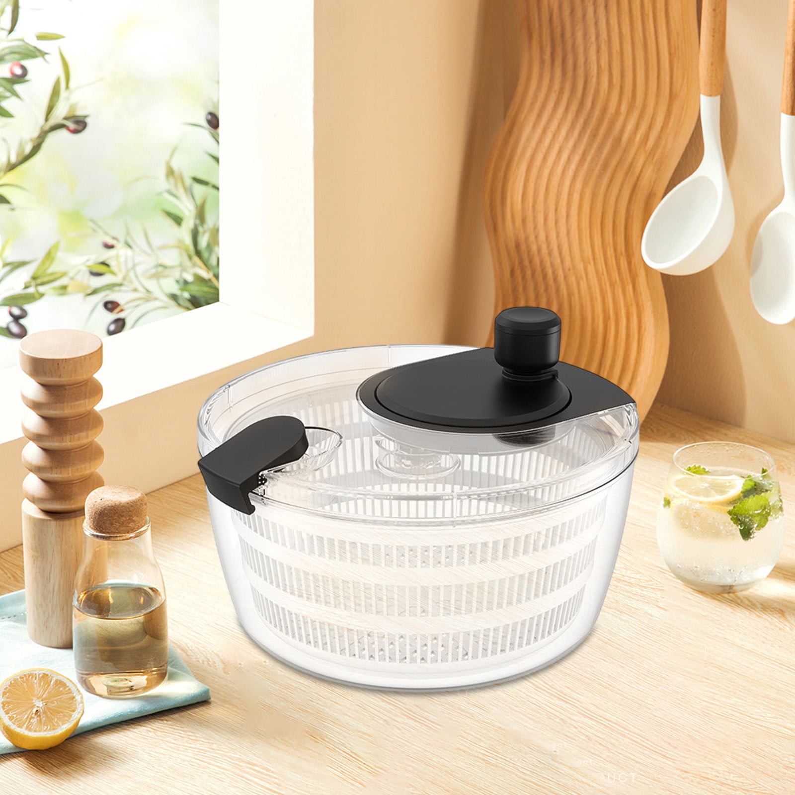 Salad Spinner Lettuce Spinner, Salad Dryer for Washing, Spinning, and ...