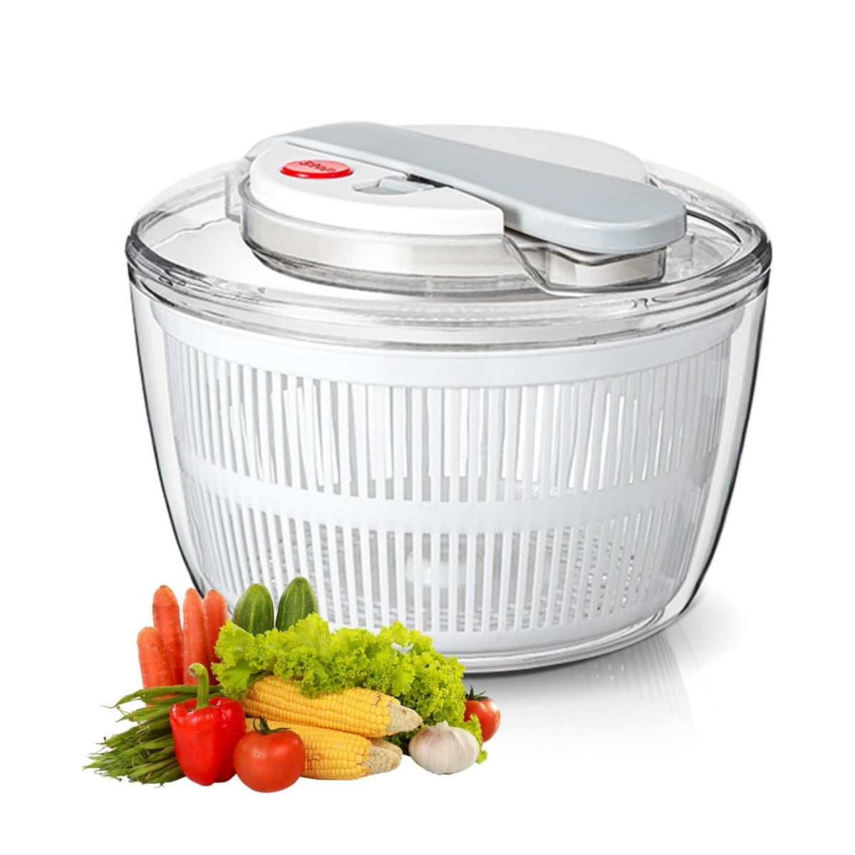 Salad Spinner with Lid, Dingrich 3L Press Type Vegetable Washer Dryer ...