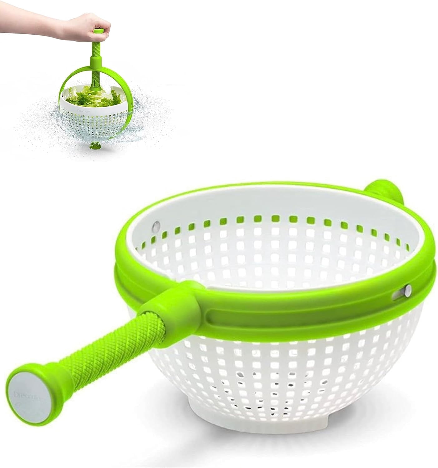 Salad Spinner, Salad Dump and Drain Basket, Foldable and Shrinkable Non-Slip Design - 3 Quart ...